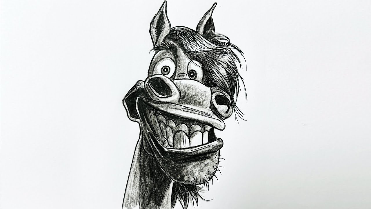 Drawing A Smiling Horse 🐴 A Cheeky Smile🐴 - YouTube