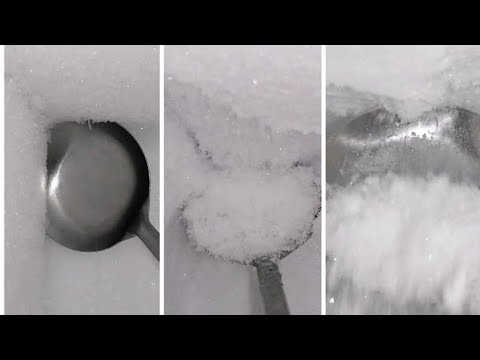 compilation of build up freezer frost/Scraping with a steel spoon 🥄👌 ...