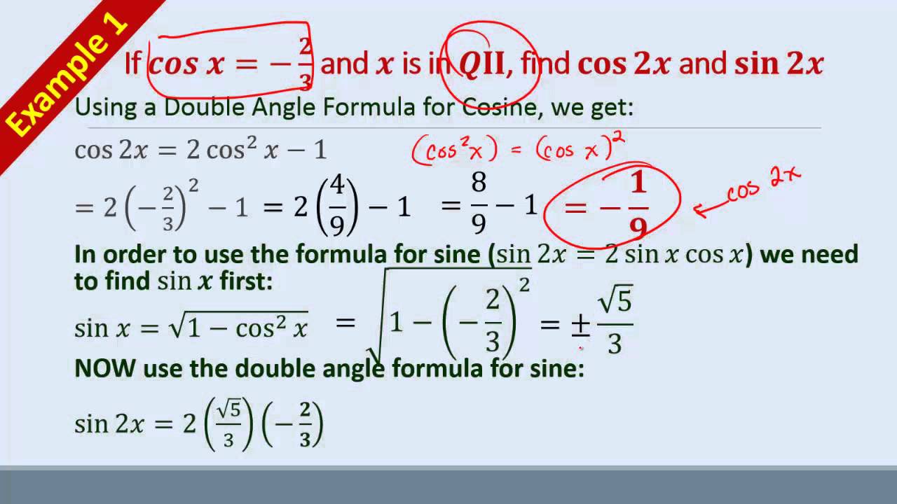 7.3 Double Angle Formulas - YouTube