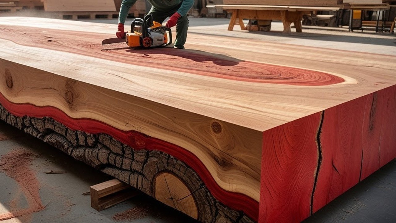Fastest Giant Hardwood into Incredible Bed// Woodworking Modern Large ...