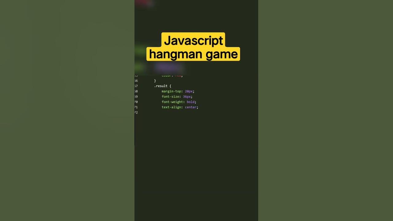 Javascript Hangman Game Reels Programminglanguages Viral Html Code Codinglanguages Youtube 1350