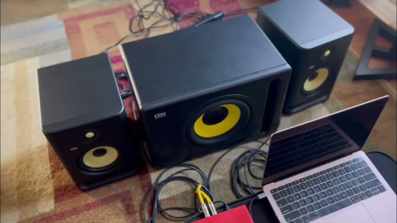 HOW TO set up KRK Rokit 7 G4 Studio Monitor Pair With S10.4 10-inch Powered Studio Subwoofer ...