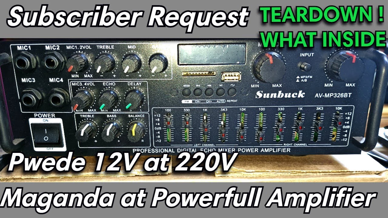 What inside of Sunbuck AV-MP326BT AMPLIFIER UNBOXING & TEARDOWN - YouTube