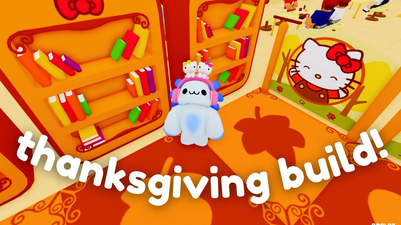 [my hello kitty cafe roblox] thanksgiving floor TOUR - YouTube