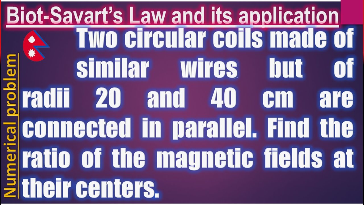 Two circular coils made of similar wires but of radii 20 and 40 cm are ...