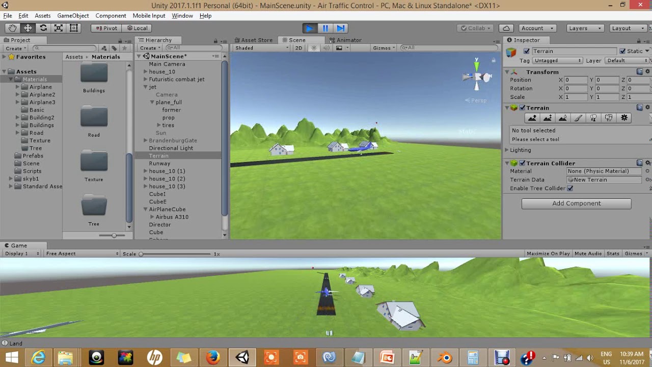 Airplane Landing And Taxiing In Unity Youtube