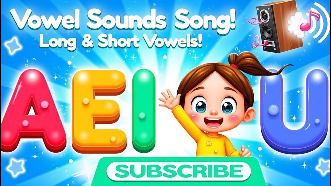 Vowel Sounds Song: Learn Long & Short Vowels | Fun English Song for ...
