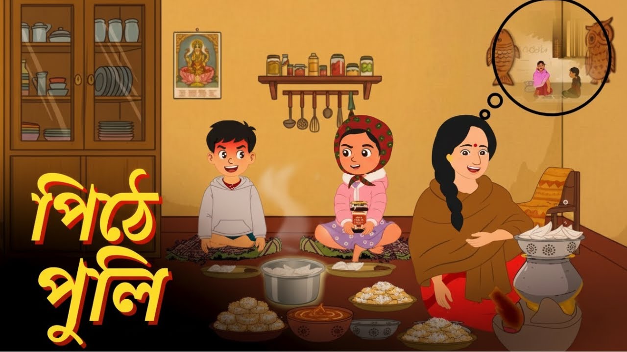 Pithe Puli - পিঠে পুলি | Bengali Animation | শৈশবের স্মৃতি #pithepuli # ...