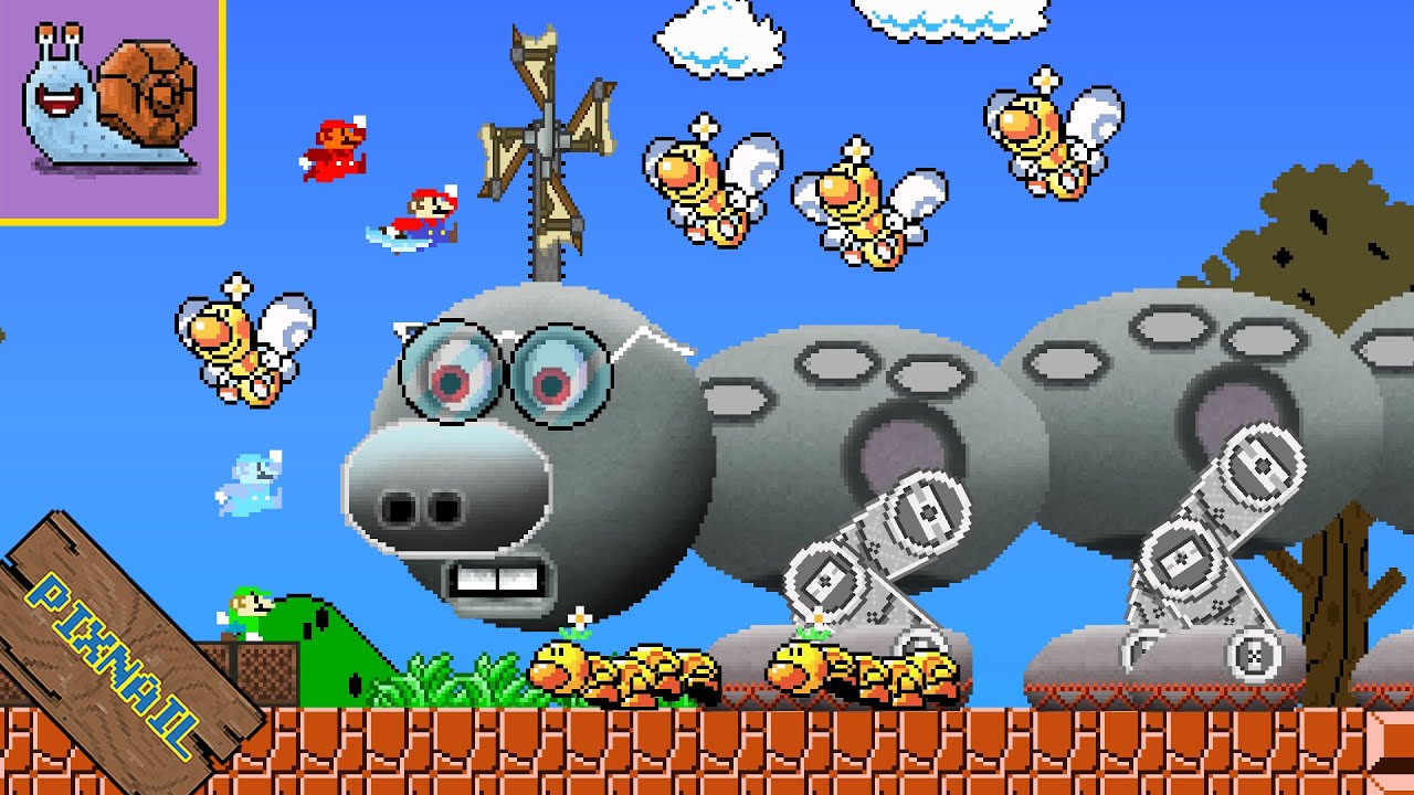Pixnail: Mario's and Mega Wiggler | Animation short - YouTube