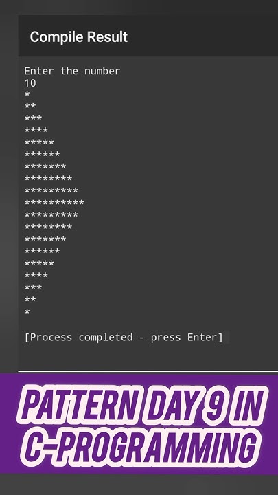 Patterns Day 9 In C-Programming #cprogramming #patterns #starpattern - YouTube