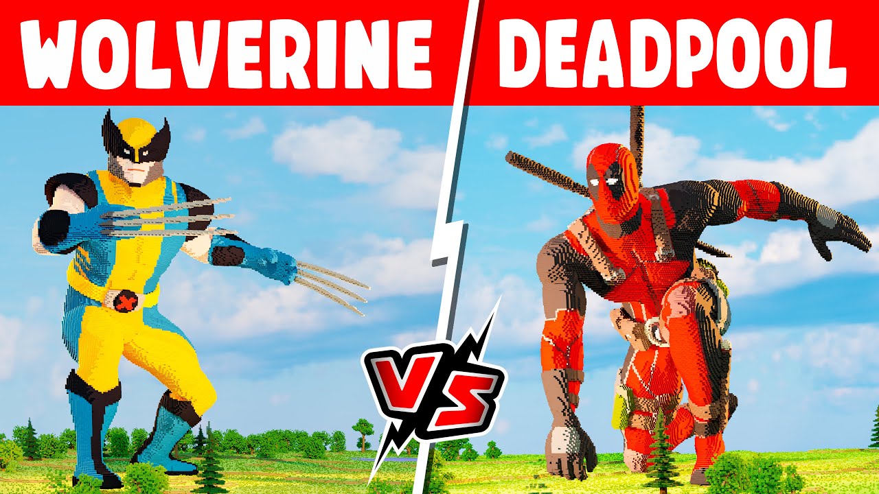 DEADPOOL VS WOLVERINE MINECRAFT STATUE BUILD CHALLENGE - YouTube