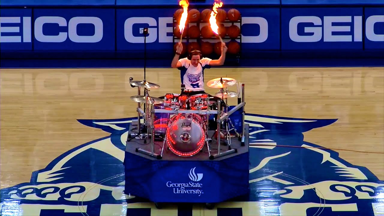 Drum Cover Mashup & LIVE FIRE DRUMMING @ Georgia State Halftime Show ...