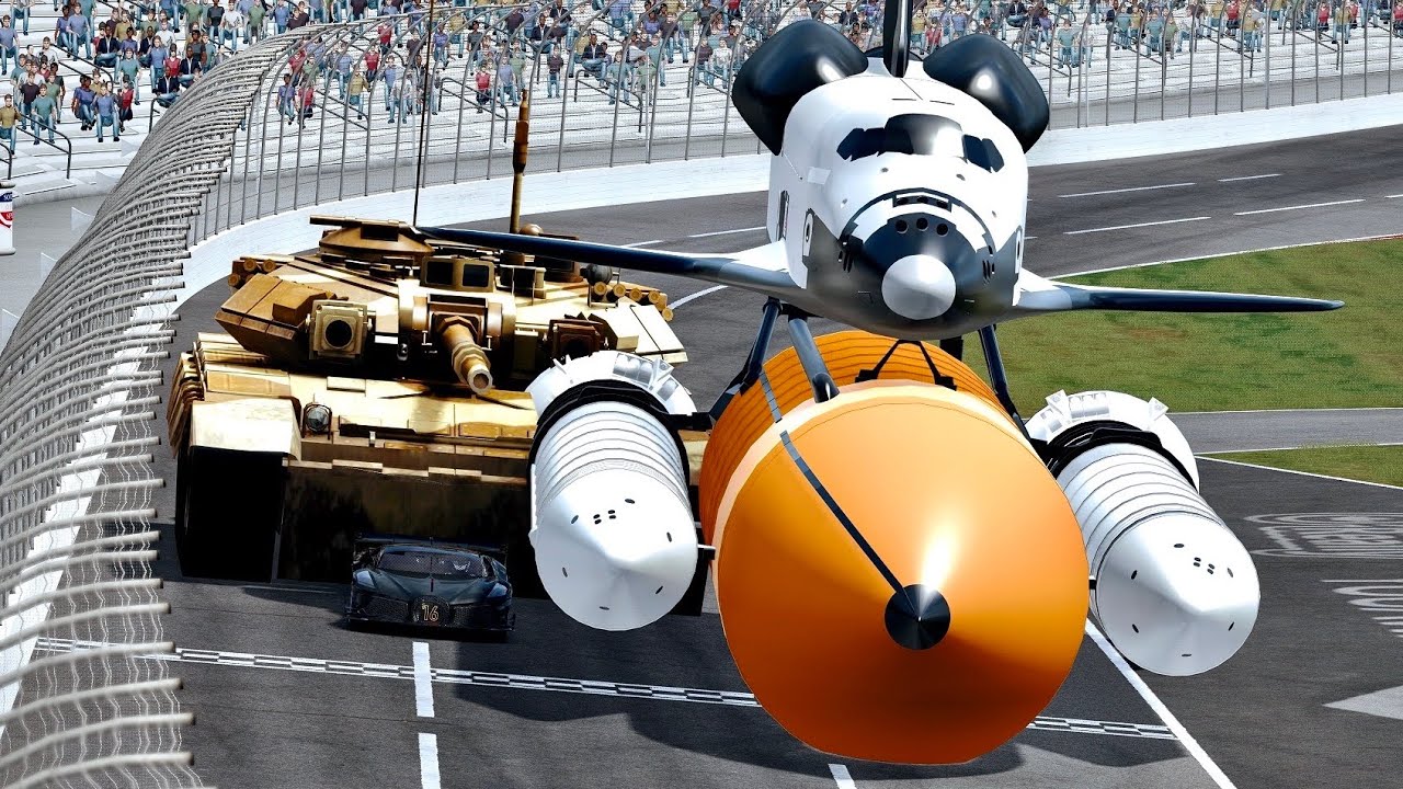 Bugatti Black Devil VGT vs NASA Space Shuttle vs Tanke with Monster ...