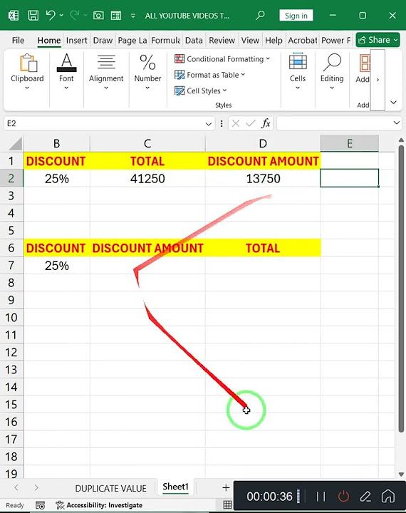 2 Method to FInd the Discount Value In Excel #excel #sum #autofill# ...