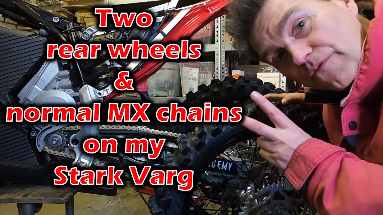 Two rear wheels & normal MX chain on my Stark Varg - YouTube