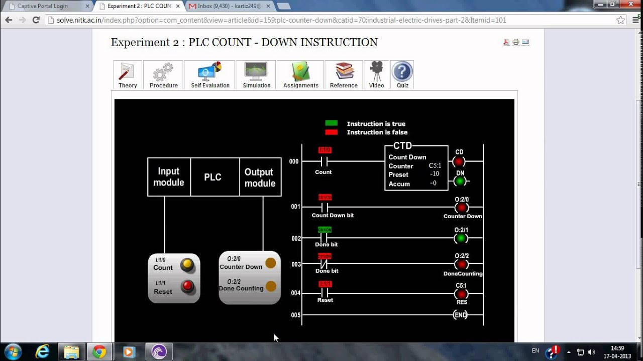 PLC COUNT DOWN INSTRUCTION - YouTube
