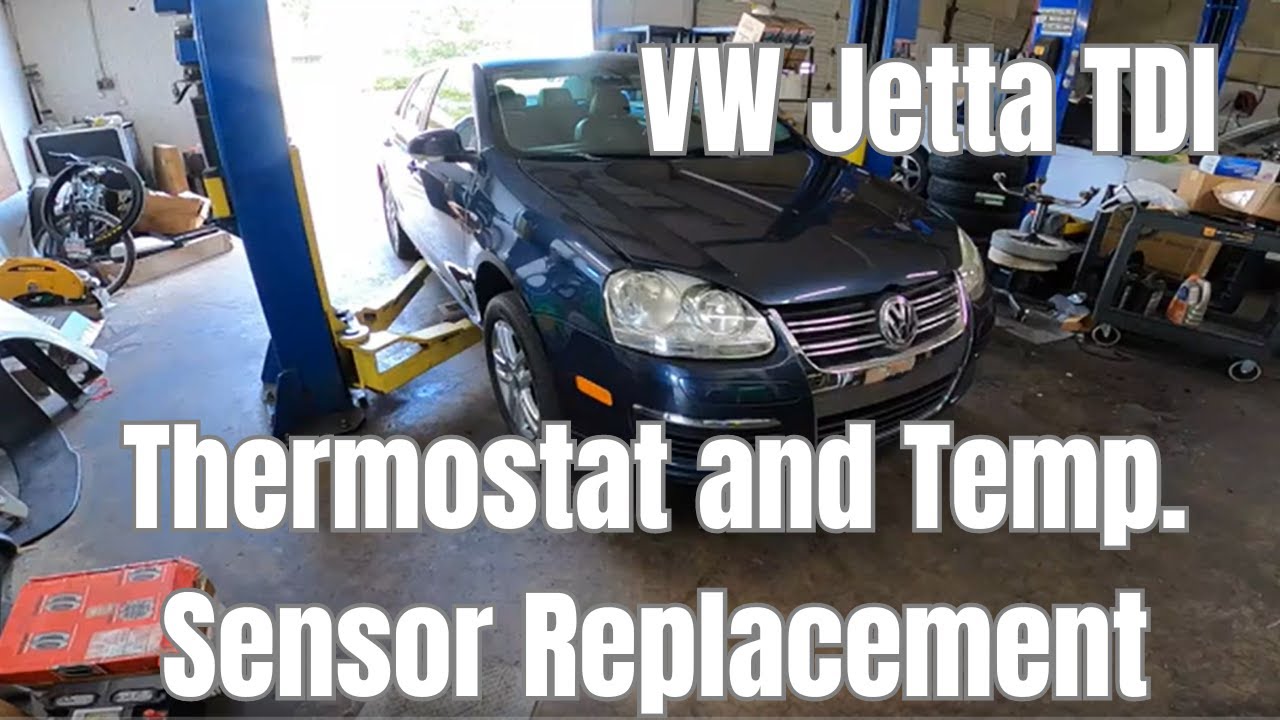 VW Jetta TDI Thermostat and Coolant Temp Sensor Replacement - YouTube