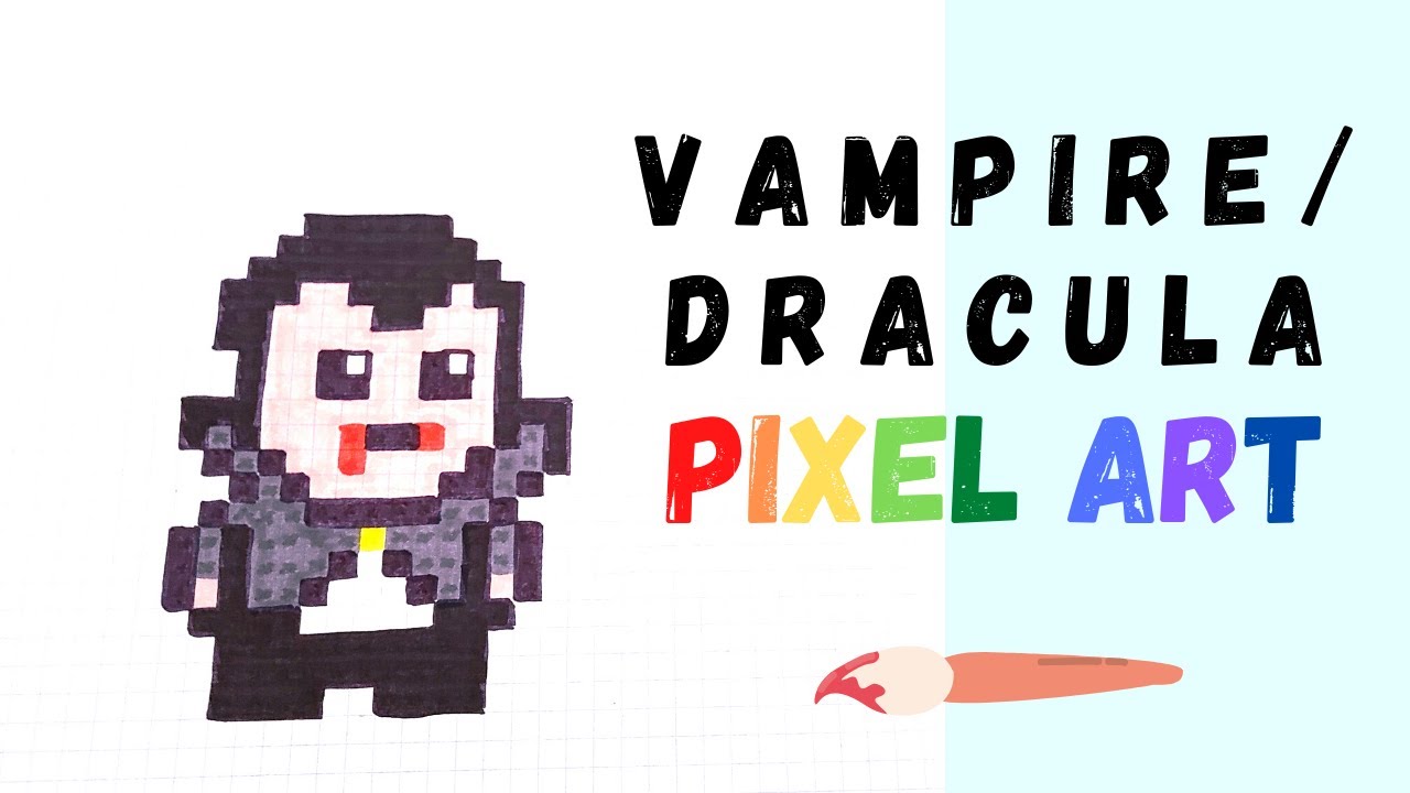 Pixel Art - How to Draw a VAMPIRE | DRACULA! - YouTube