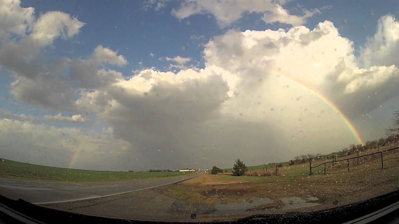 April 14, 2013 time lapse, chasing a small supercell with hail and a ...