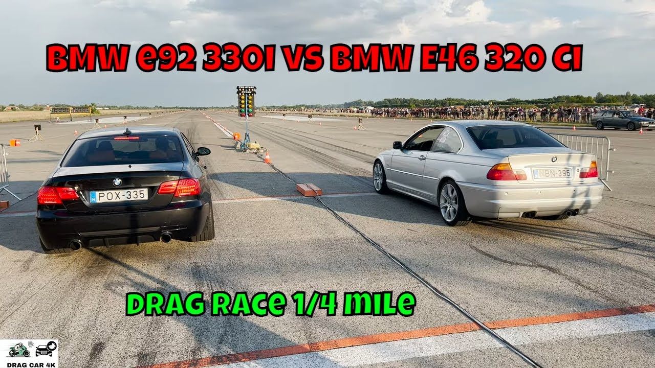 BMW e92 330i N54B30A vs BMW E46 320 Ci 206S4 drag race 1/4 mile 🚦🚗 - 4K ...