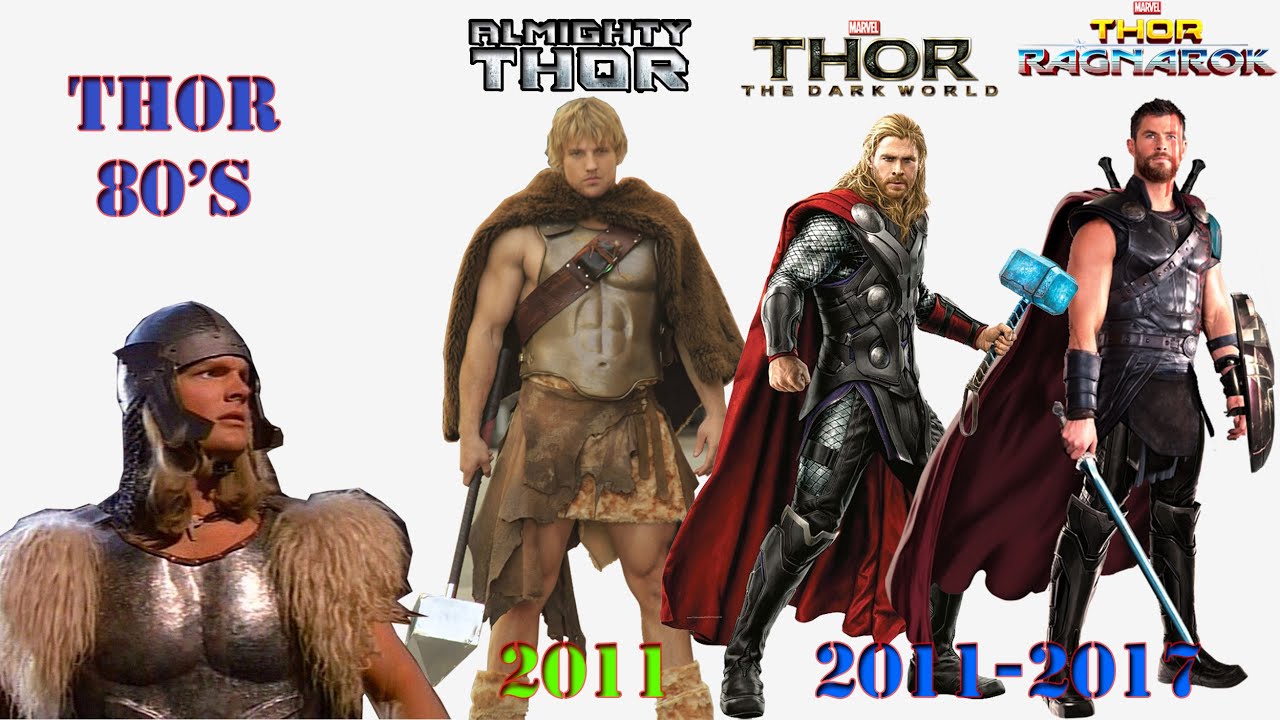 Evolution Thor FROM 80's to now - Comparison Thor ragnarok - YouTube