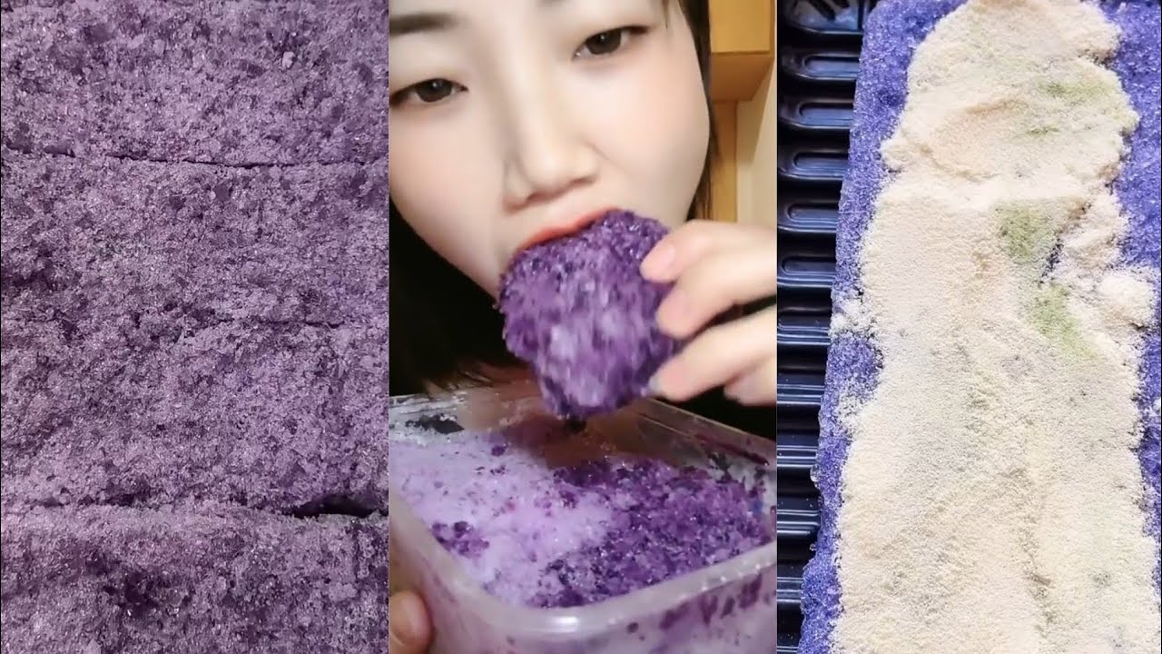 Mixed purple shaved ice and Squeaky Crunchy Collection - YouTube
