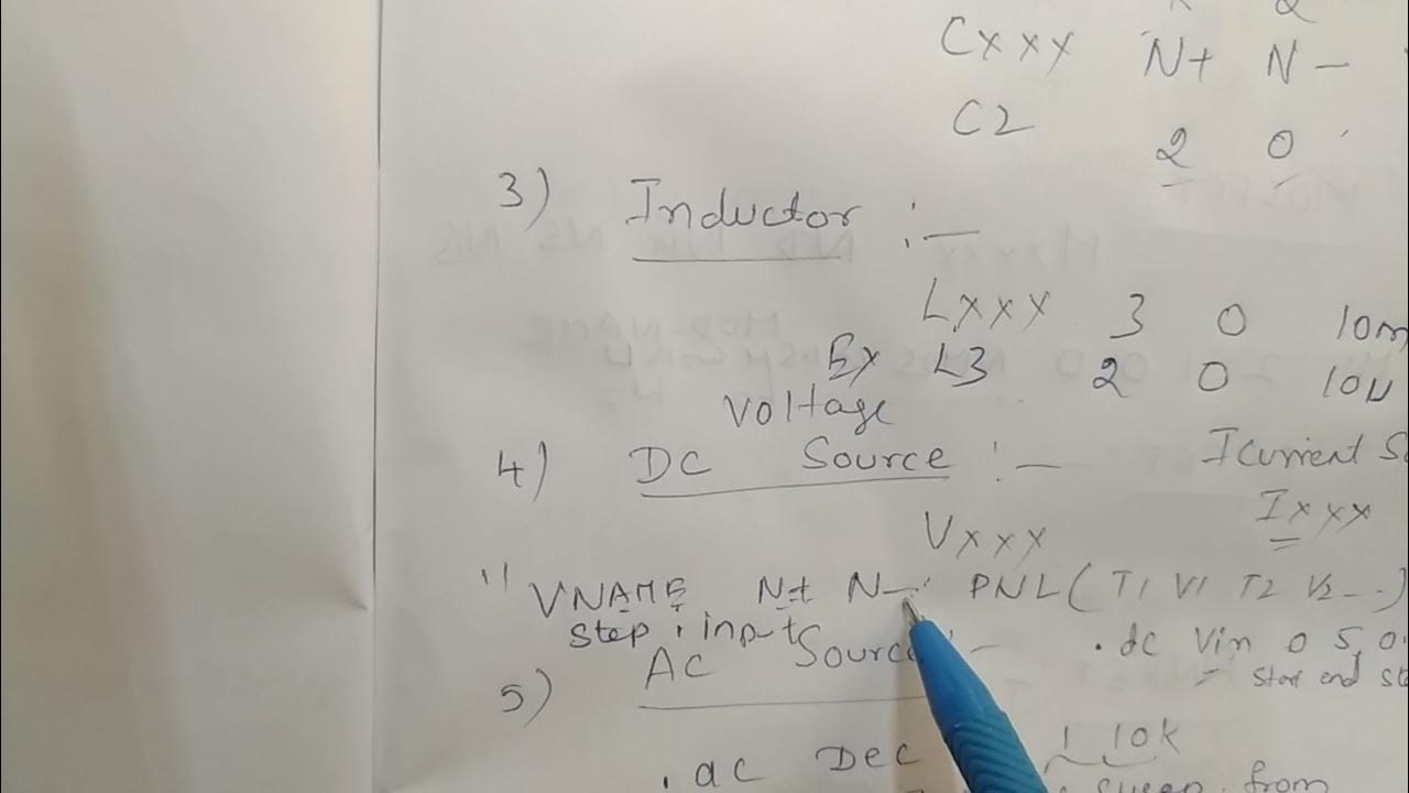 spice code| how to write Spice code for basic components code ...