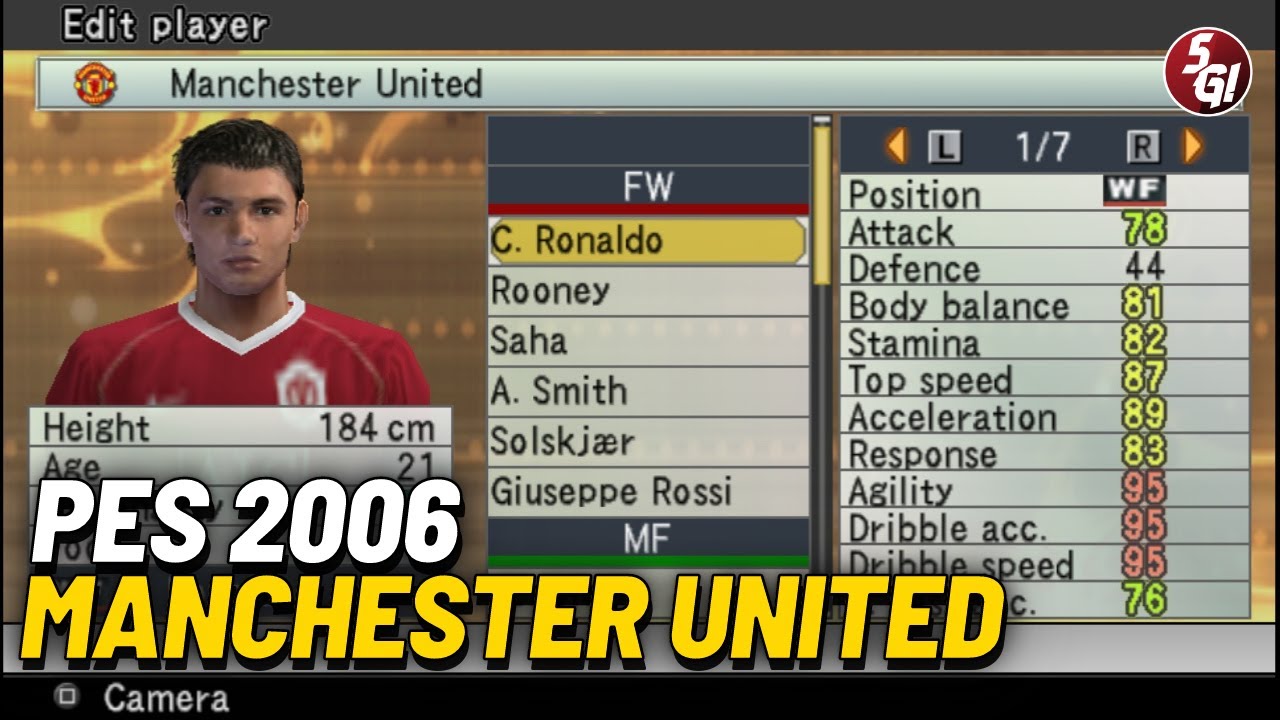 PES 2006 MANCHESTER UNITED All Team Players (Barclays Premier League ...
