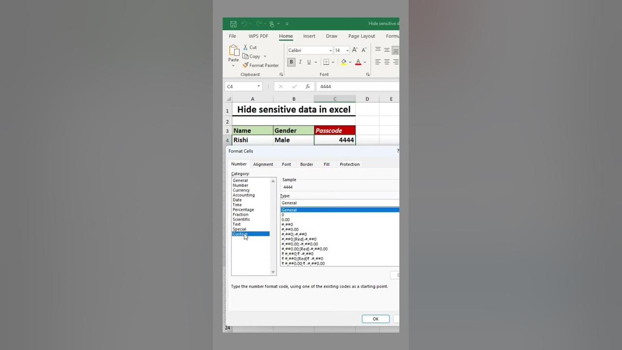 Hide Sensitive Data in Excel #exceltrick #excelformula #excelworld #excelfunction #exceltech # ...