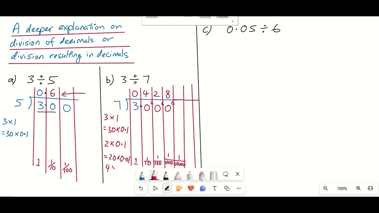 03 A deeper explanation on dividing decimals by whole numbers - YouTube