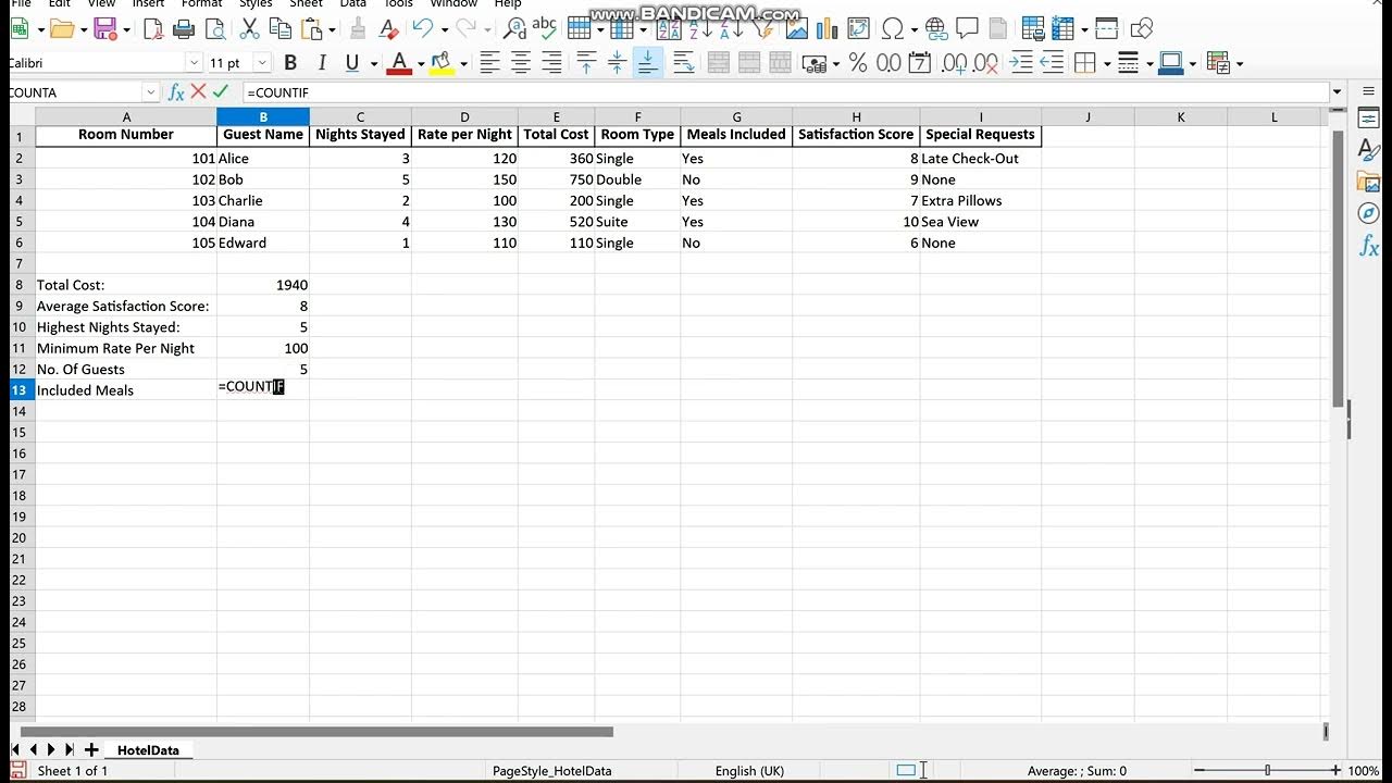 How to use COUNTIF in LibreOffice Calc or Microsoft Excel (iGCSE / GCSE ICT) - YouTube