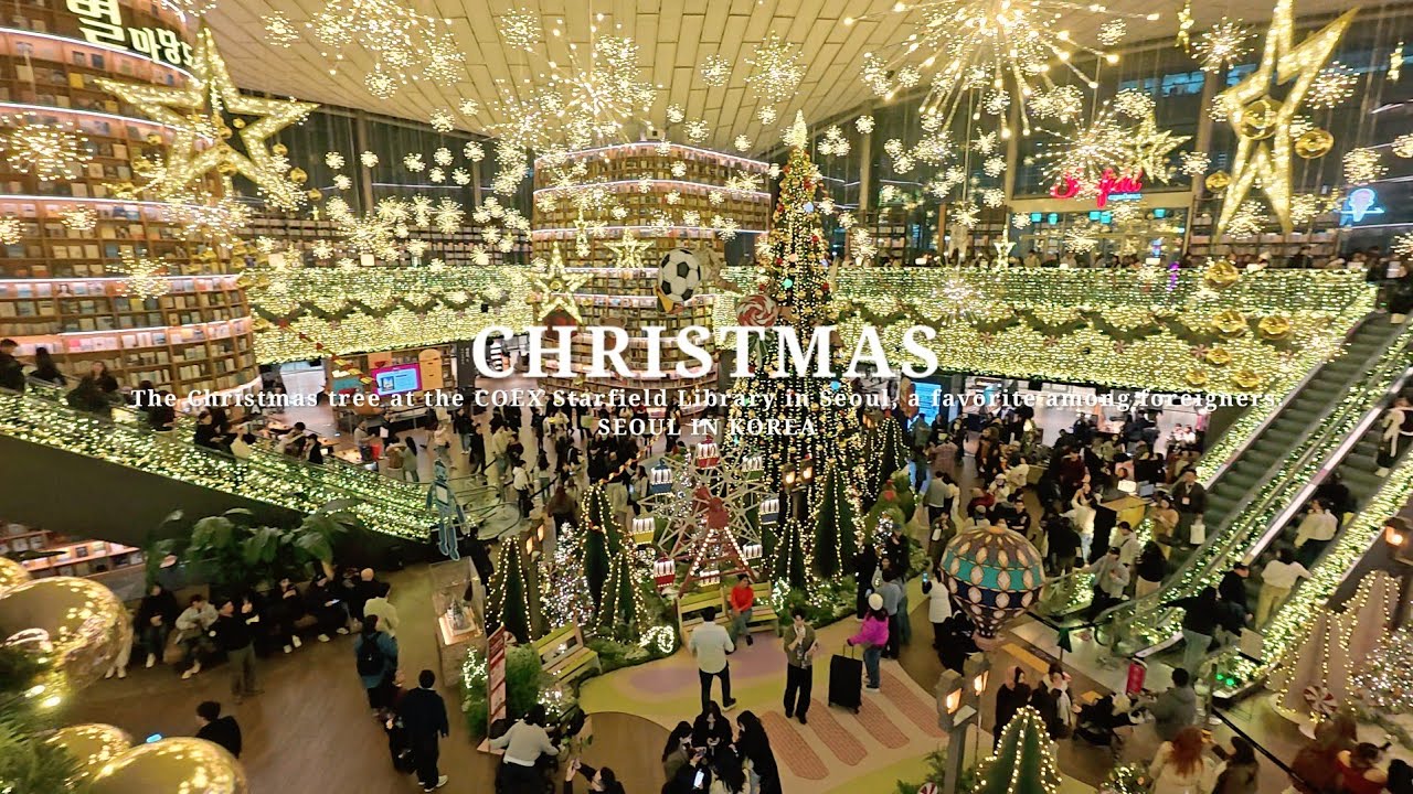 4K 서울의 코엑스 외국인들이 반해버린 별마당 도서관 크리스마스 트리 Christmas tree at the COEX ...