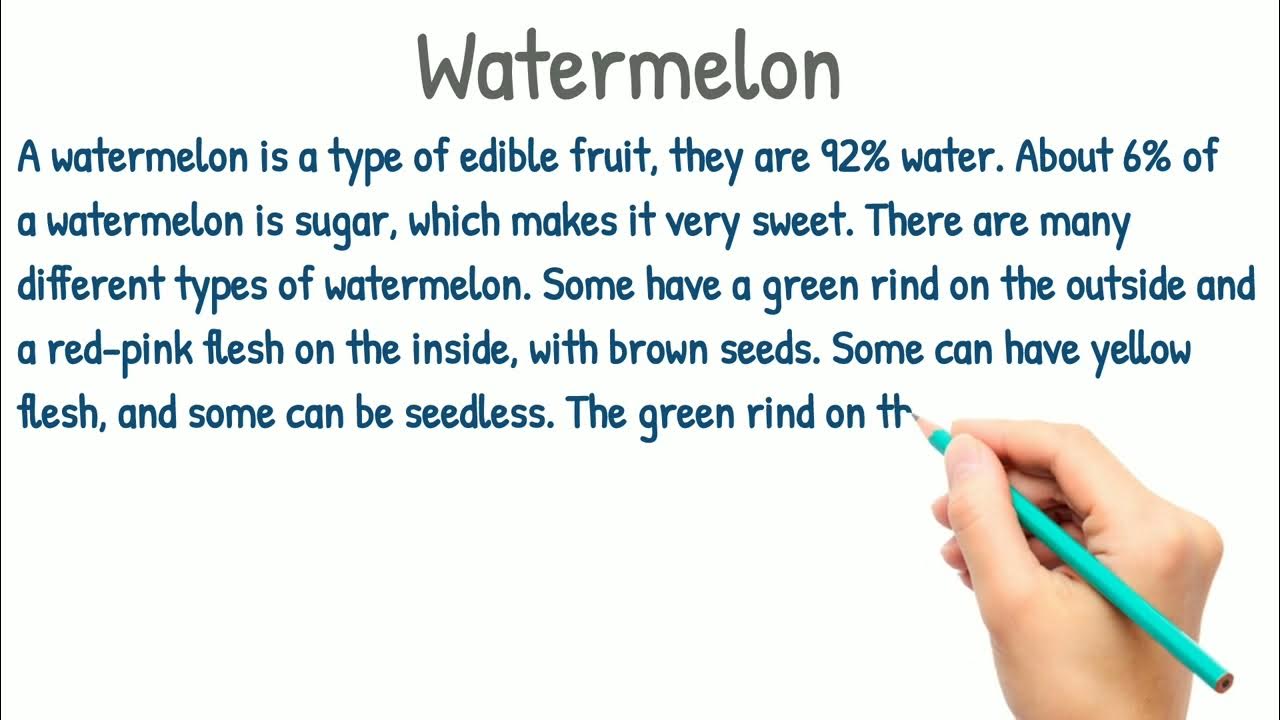" Watermelon " essay in English / 10 lines English vocabulary - YouTube