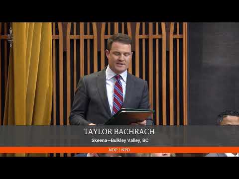 Taylor Bachrach celebrates Hobiyee in the House of Commons - YouTube