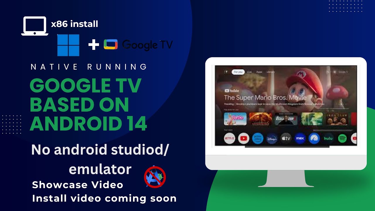 Natively Installed Google TV based of android 14 showcase video. No ...