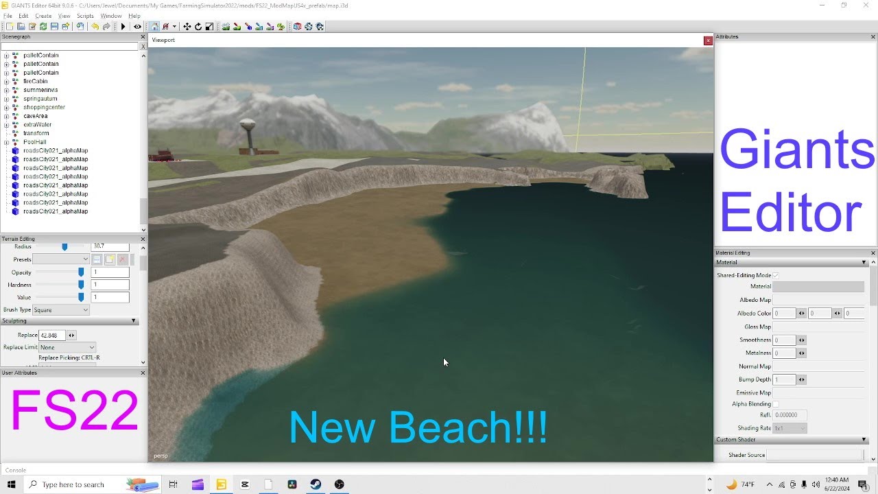 Giants Editor | Making A New Beach On Jewels Peaceful Valley Map FS22 ...