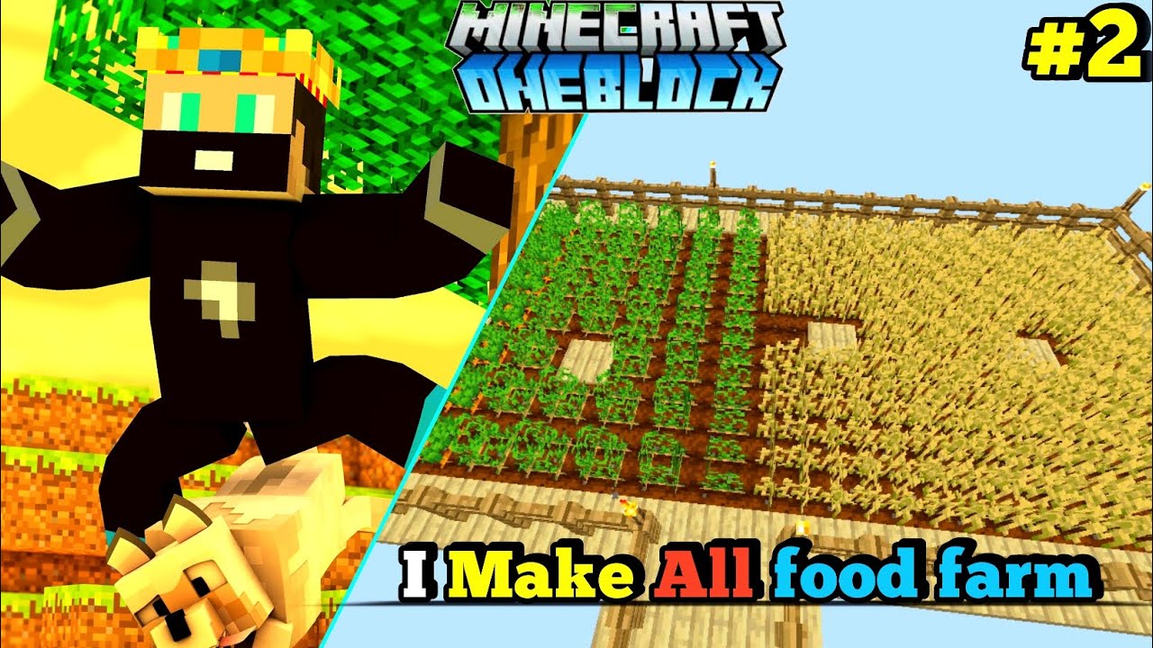 I Make All food farm in my Minecraft one block one hour challenge #2 ...