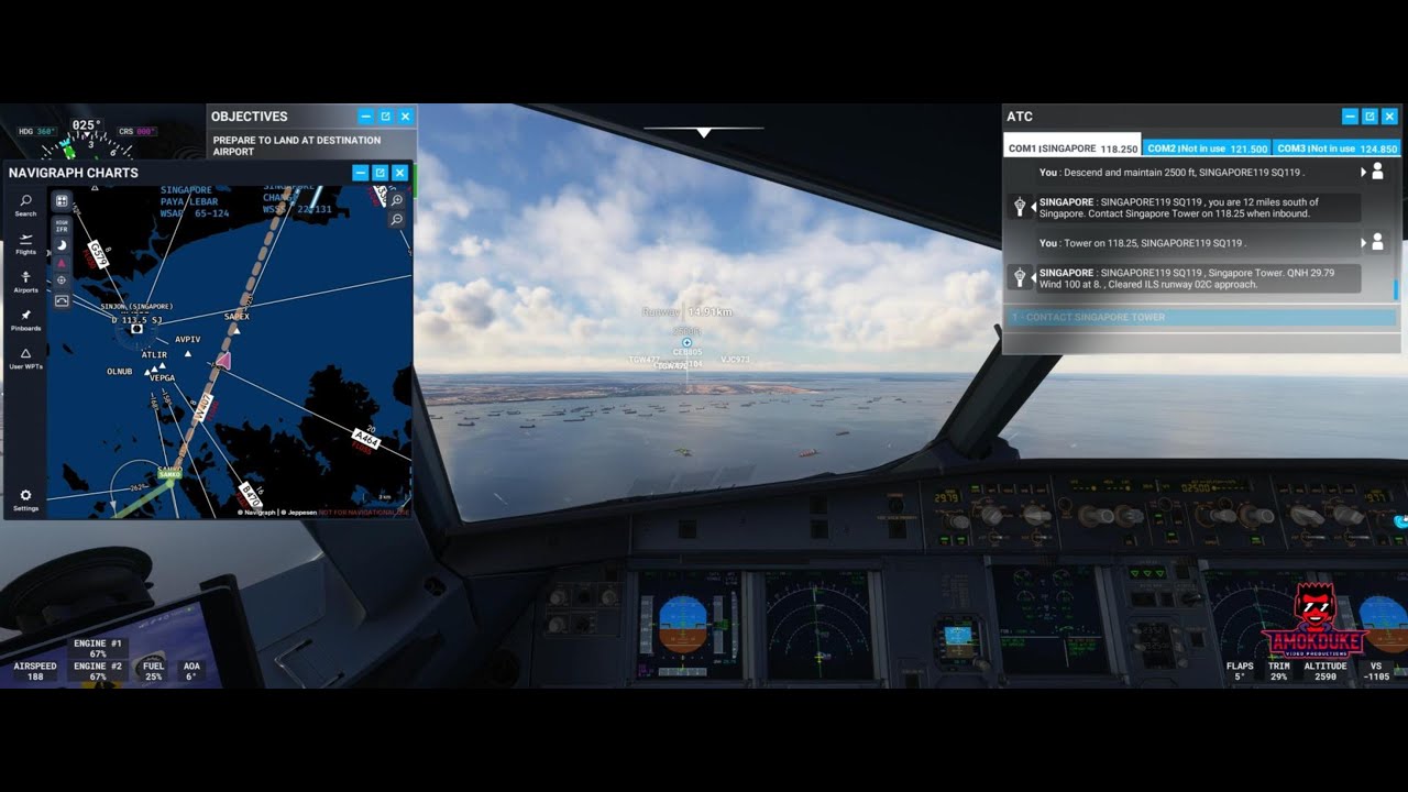 MSFS2020 - Changi Airport - 02C ILS Landing - YouTube