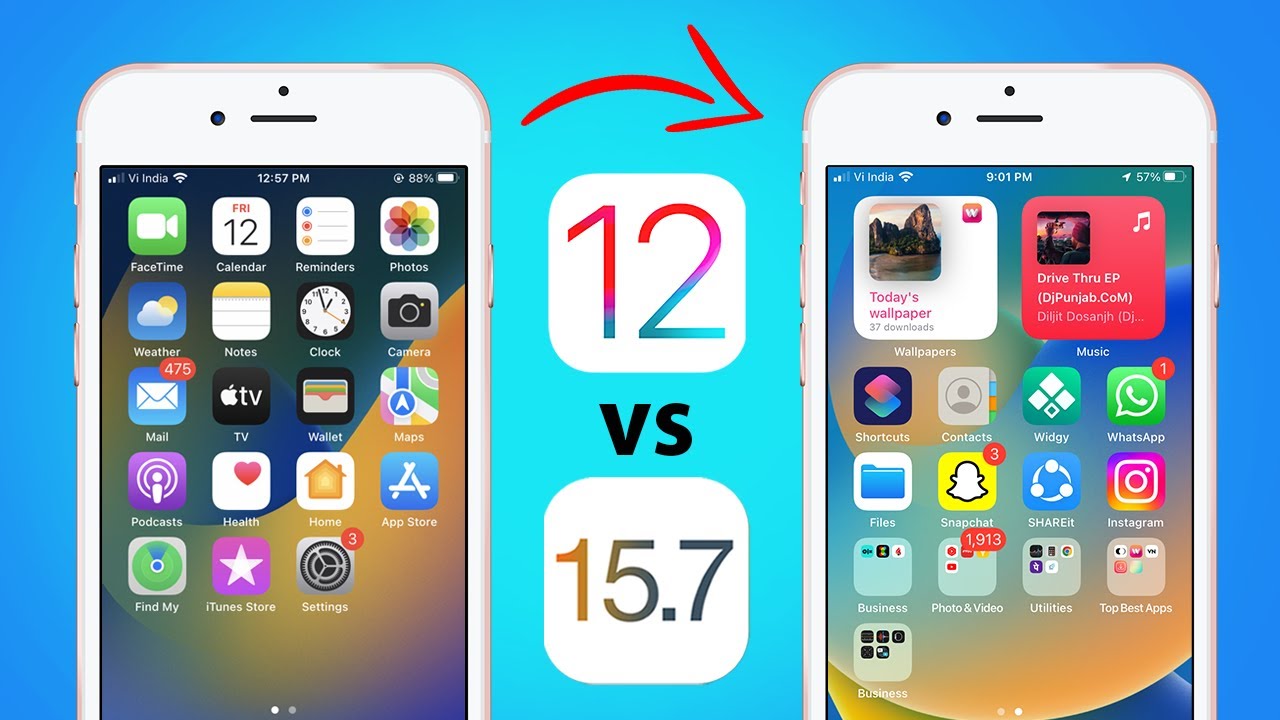 iOS 12 vs iOS 15.7 || iPhone 5s vs iPhone 7 in 2022🔥🔥 - YouTube