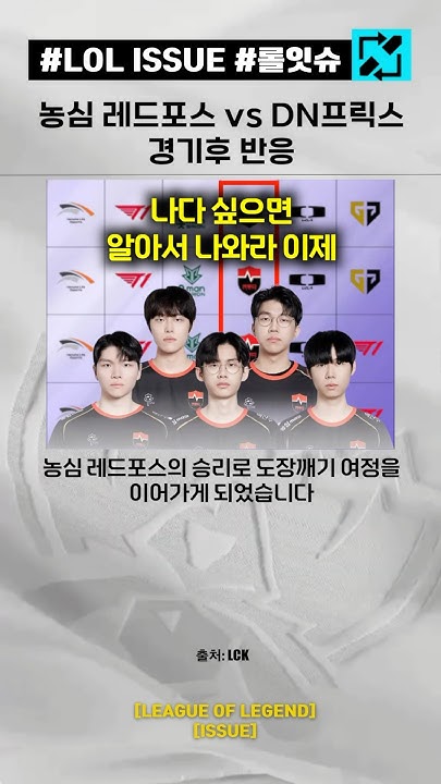 DN프릭스 vs 농심 레드포스 경기후 반응 DNF vs NS [2025 LCK] - YouTube