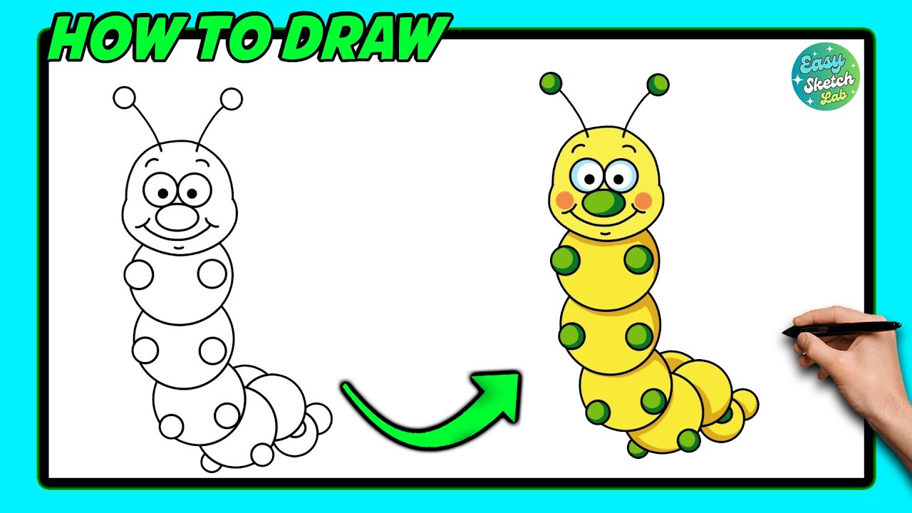 How to Draw a Cute Larva | Step-by-Step Tutorial - YouTube