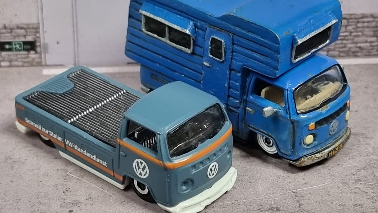 Custom Hotwheels VW T2 motor-home - YouTube