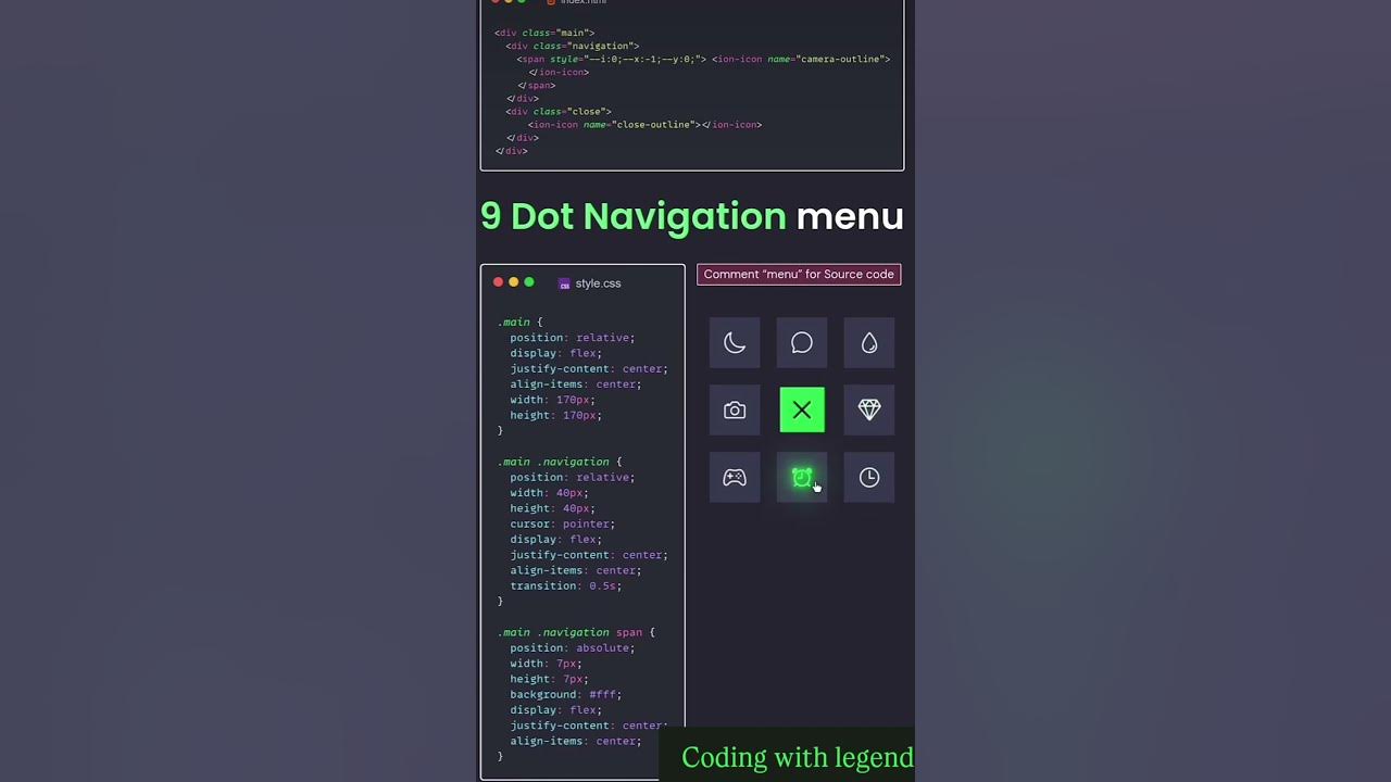 9 Dot Navigation magic using HTML CSS 😎 cool Navigation Menu 😍 ...