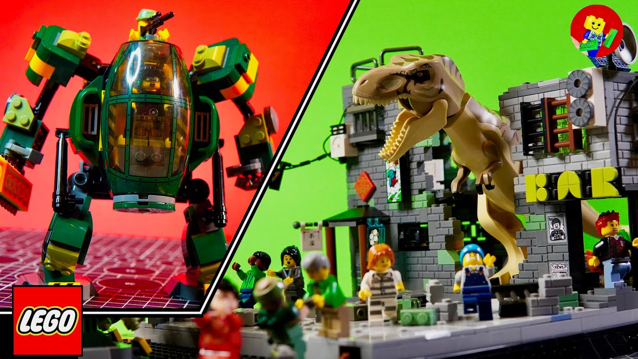 LEGO: T REX and ROBOT MECH Battle in The City! ⎮ MOC Showcase - YouTube
