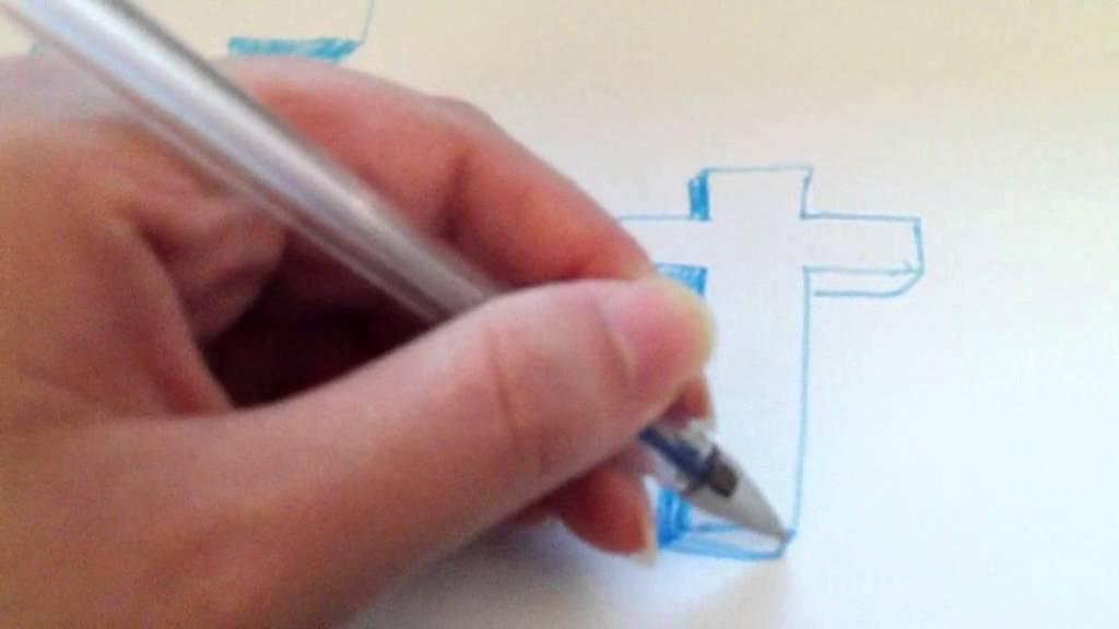 How To Draw A 3D Cross Easy - YouTube