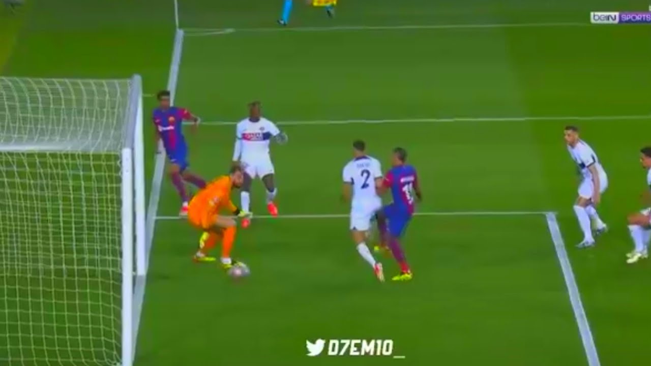LAMINE YAMAL ASSIST RAPHINA GOAL #psg #barcelona #raphinha - YouTube