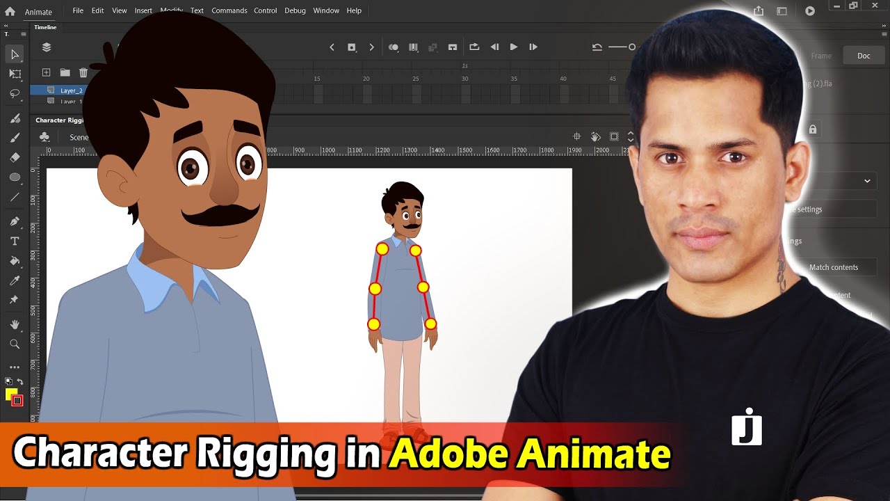 Character Rigging in Adobe Animate | Jeeva Edu Animation Online Classes | @LearnAnimationHindi ...