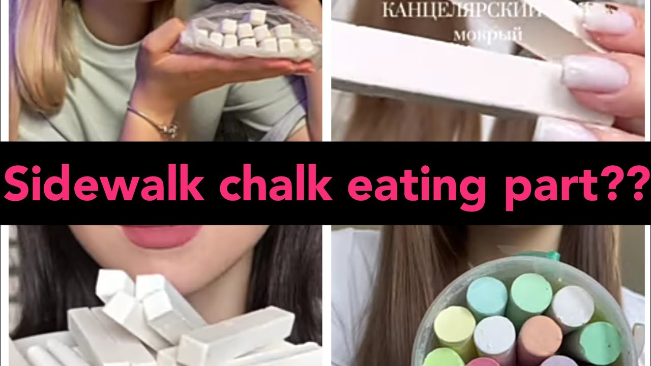 Sidewalk chalk eating part 6. - YouTube