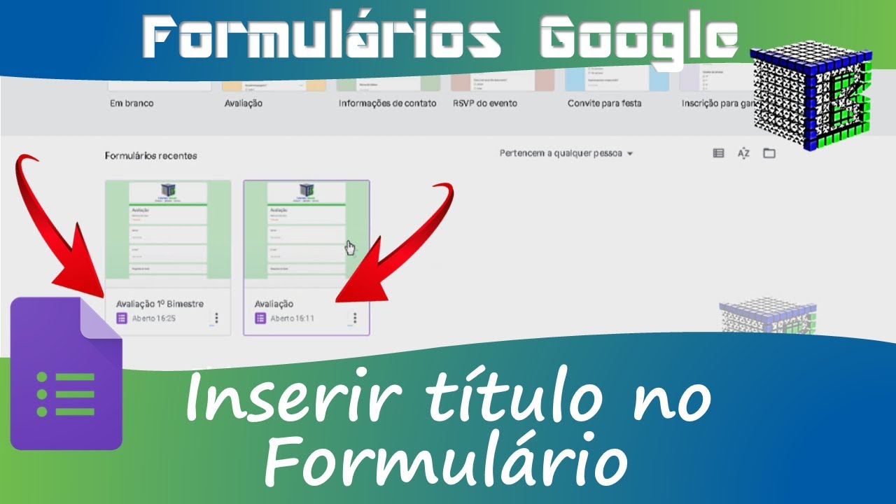 Como colocar título no Formulários Google - YouTube
