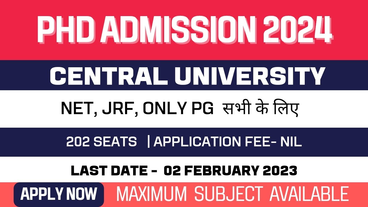 New PhD Admission Application 2024 | Dr Harisingh Gour Vishwavidyalaya ...